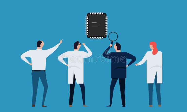 Micro Chip Research Semiconductor Engineering Technology Team Working ...
