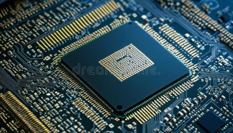 Micro Chip Technology Intelligence Ai Line Circuit Chip Future Ai Text ...