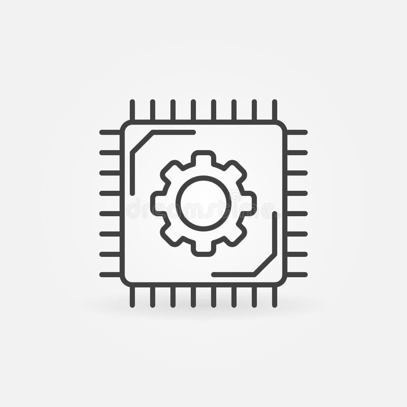 Micro Chip Vector Thin Line Concept Icon or Symbol Stock Vector ...