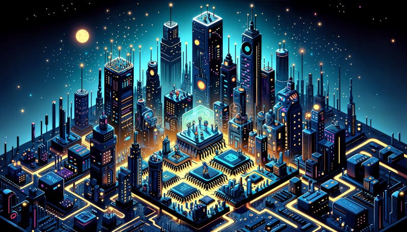 Micro city stock illustration. Illustration of future - 317622193