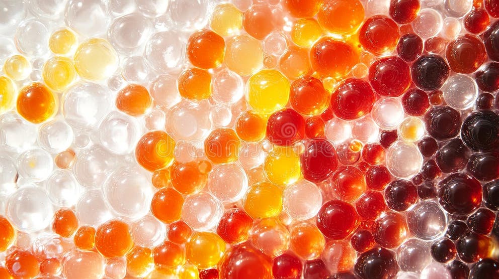 Micro-closeup of Oil Beads in Gel, Studio Light . Stock Image - Image ...