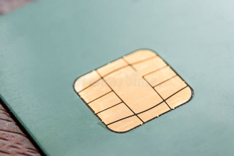 Micro Credit Card Chip Close-up, Soft Focus. New Technologies, EMV Chip ...