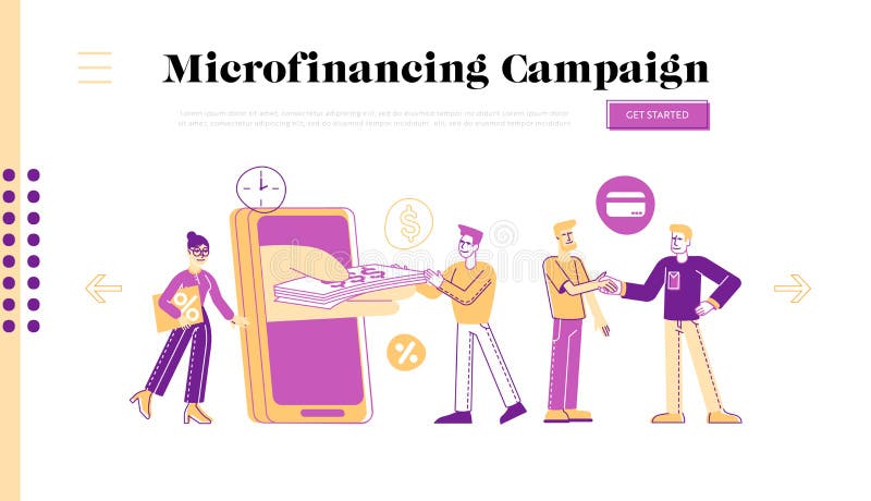 Micro Credit Finance Organization Service Landing Page Template. People ...