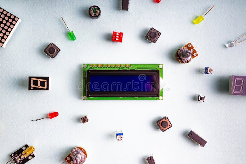 Micro Electronics Arduino Diy Components On A Light Background Top