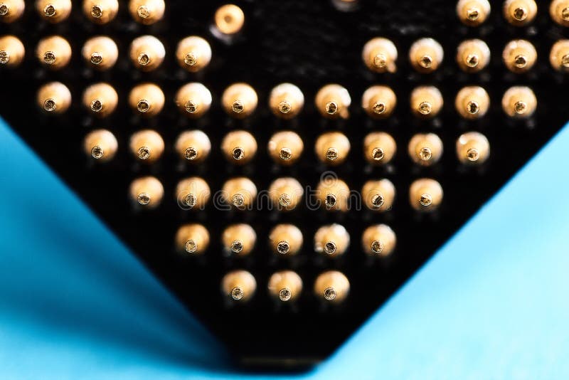 The Micro Elements of Computer Central Processor Unit, CPU Contact Pins ...