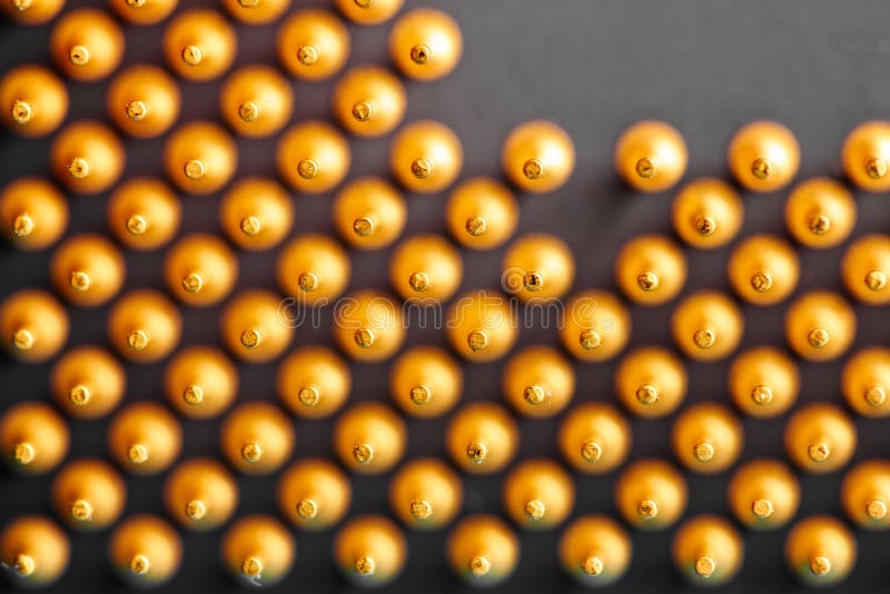 The Micro Elements of Computer Central Processor Unit, CPU Contact Pins ...