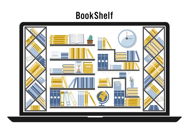 Micro Learning Concept. Set of Book in Online Flat Icon Design Vector ...