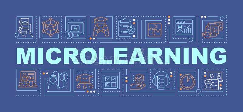 Micro Learning Word Concepts Dark Blue Banner Stock Vector ...