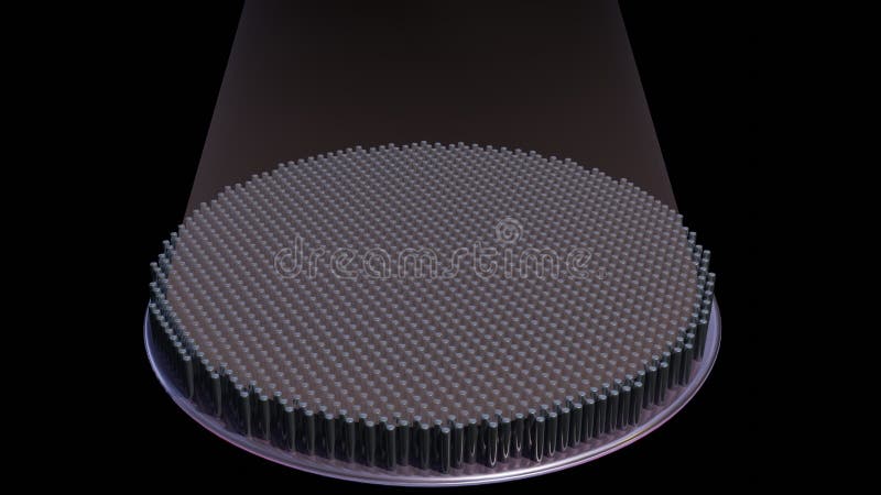 Metalens. Array of Small Lenses Mounted on Disk Wafer. 3d Render ...