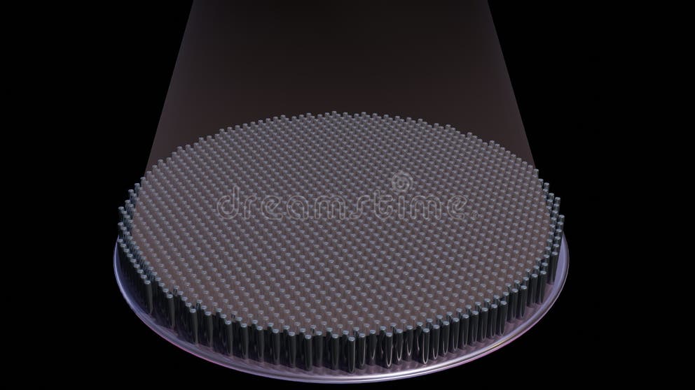 Metalens. Array of Small Lenses Mounted on Disk Wafer. 3d Render ...