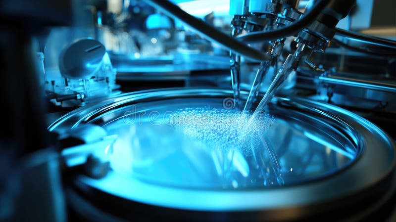 Micro-level Fluid Interaction in Lab Stock Photo - Image of light ...