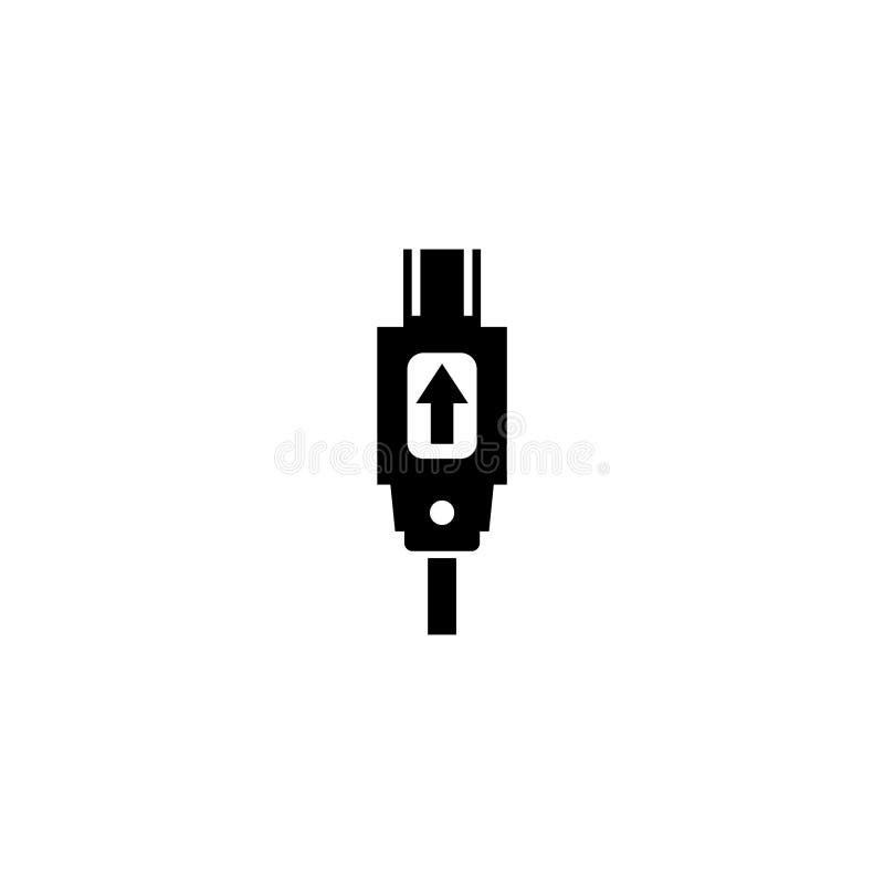 Micro or Mini USB Connector, Type-C Cord. Flat Vector Icon Illustration ...