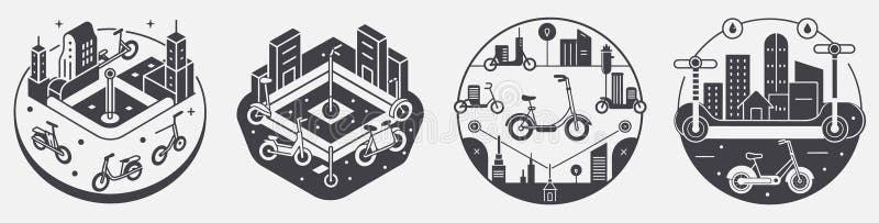 Micro Mobility Sharing Transportation E-scooters Bicycles Urban City ...