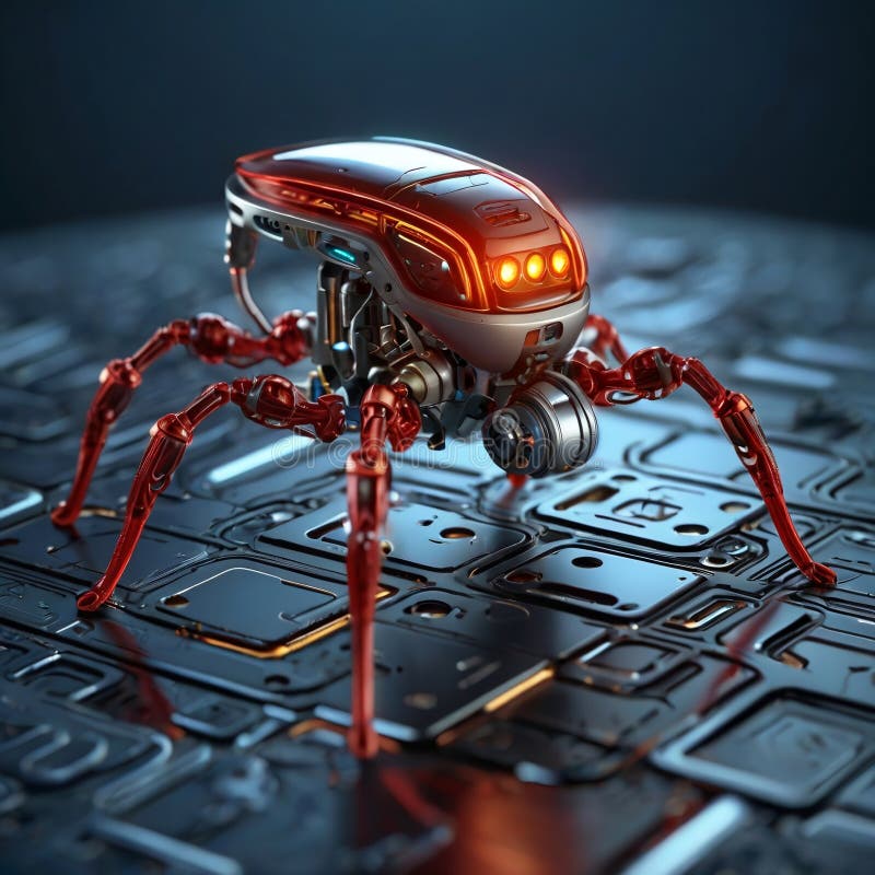 Micro Nanorobot Studying the Quality of a Nanoprocessor Stock Image ...