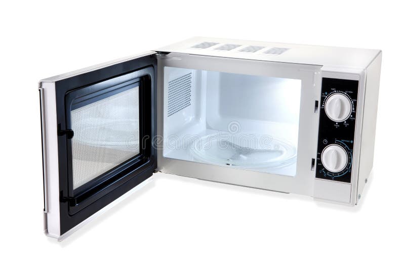 Micro-onde ouverte photo stock. Image du électrique, four - 19701528