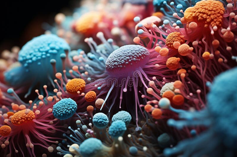 Micro-organism Under Microscope Bacteria, Plankton or Viruses ...