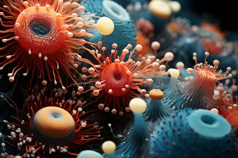 Micro-organism Under Microscope Bacteria, Plankton or Viruses ...