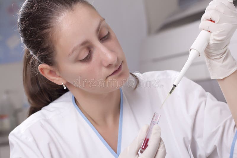 Micro pipette with blood stock photo. Image of micro - 26461134