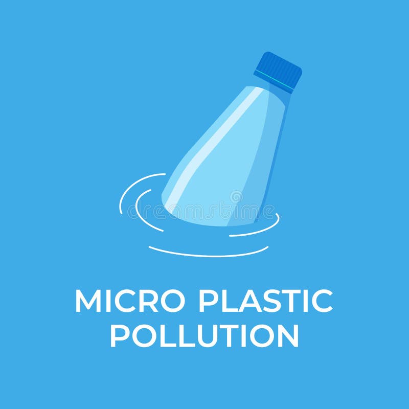 Micro Plastic Pollution Concept. Microplastic in Water. Vector ...