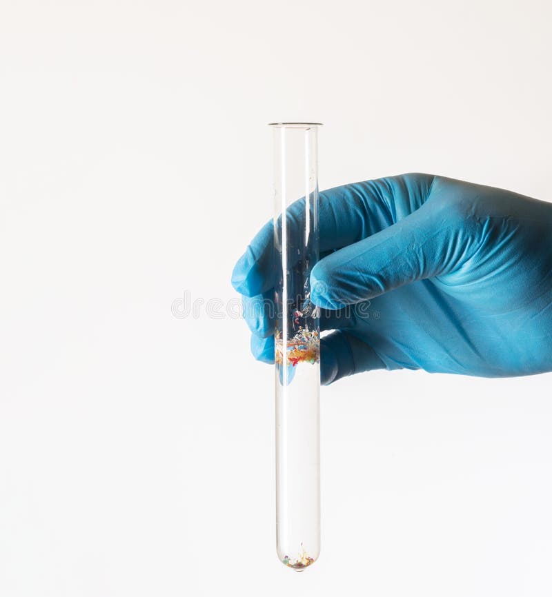 Micro Plastics in a Test Tube with Drinking Water Stock Photo - Image ...