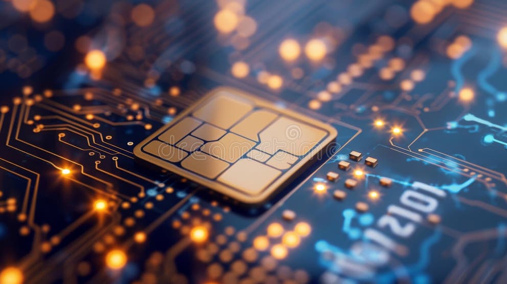 Micro Processor Chip on Printed Circuit Board Stock Photo - Image of ...