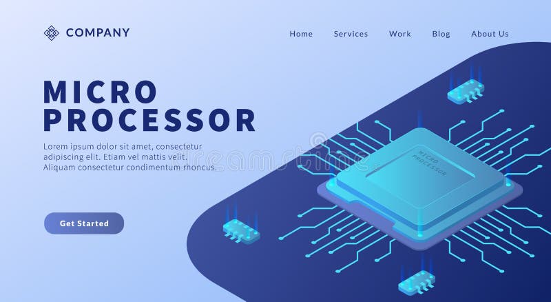 Micro Processor Core with Circuit Link for Website Template or Landing ...