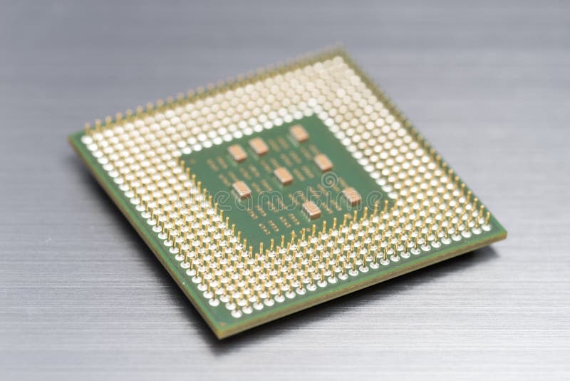 Micro Processor on Silver Floor Stock Photo - Image of silver ...