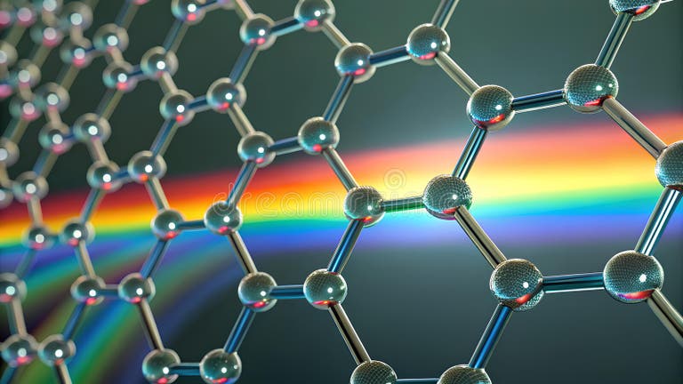 Micro Science Physics Wave Graphene Structure with Colorful Wave ...