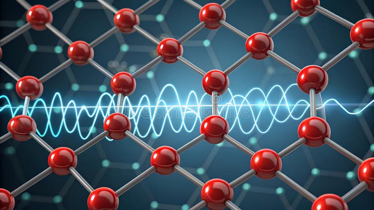 Micro Science Physics Wave Image Depicts Molecular Structure with Red ...