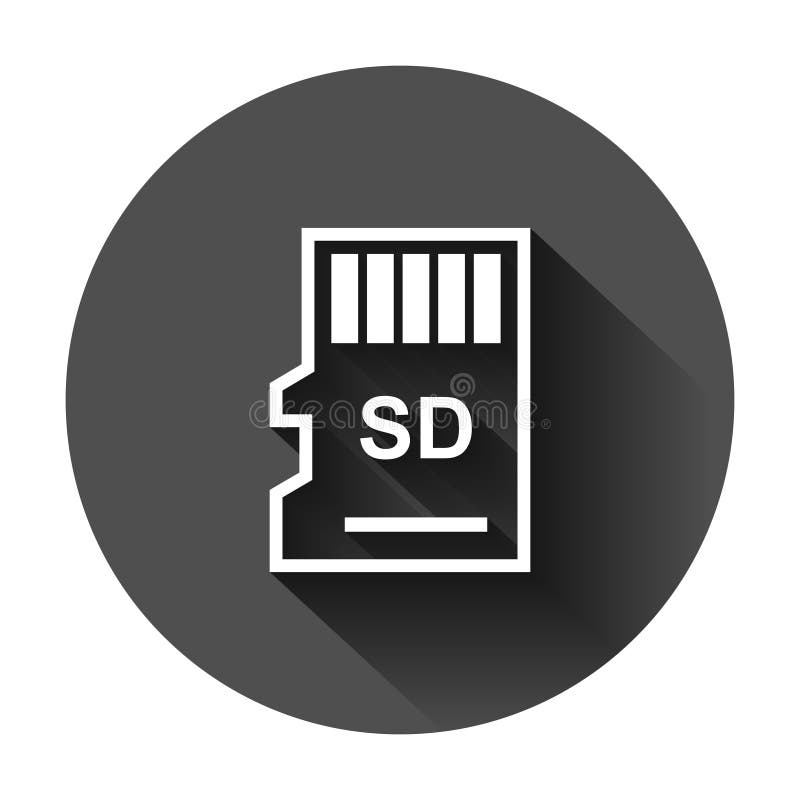 Micro SD Card Icon in Flat Style. Memory Chip Vector Illustration on ...