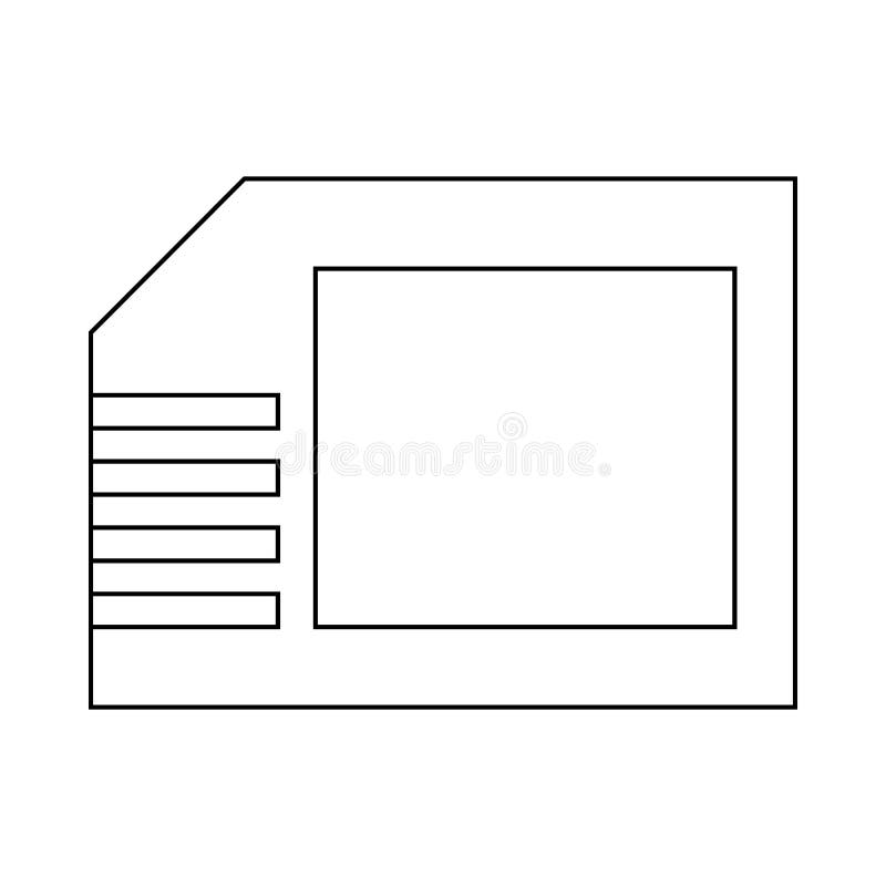 Micro Sd Card Icon, Outline Style Stock Illustration - Illustration of ...