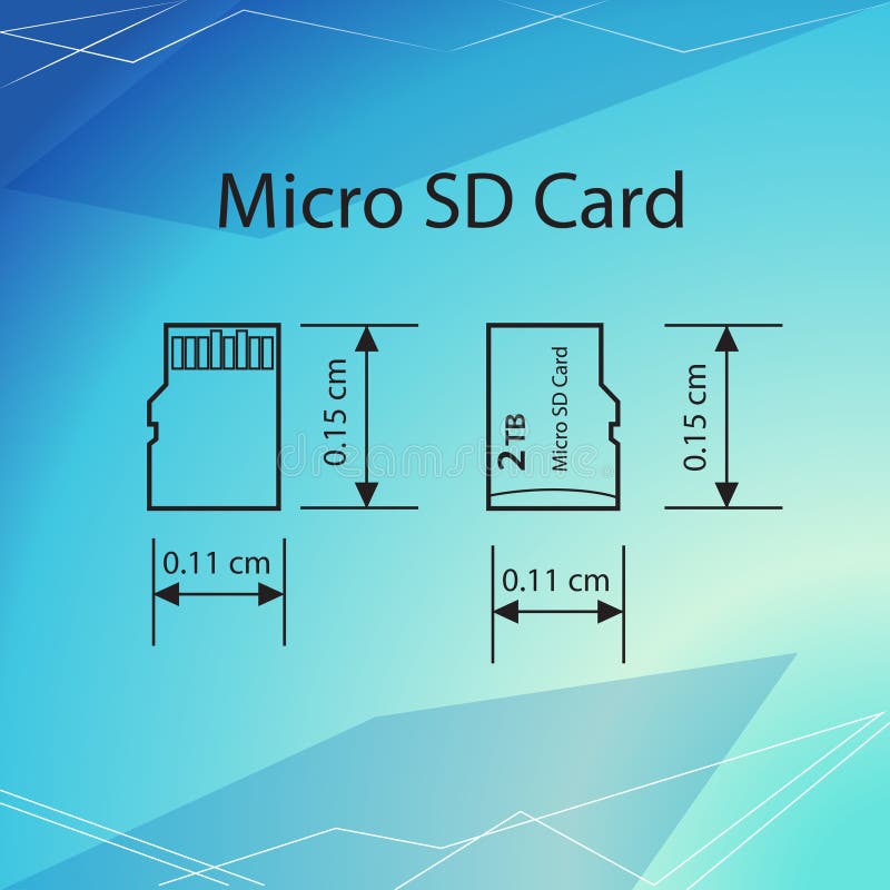 Micro SD Card, Line Art Vector Illustration, Stock Vector ...