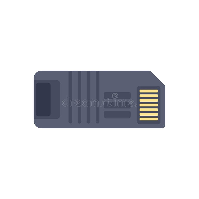 Micro Sd Card Lying on White Background Stock Illustration ...