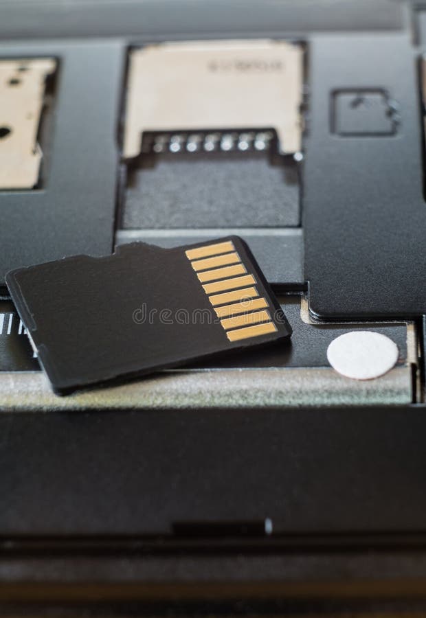 Micro SD Card on Smart Phone. Stock Image - Image of clean, connection ...