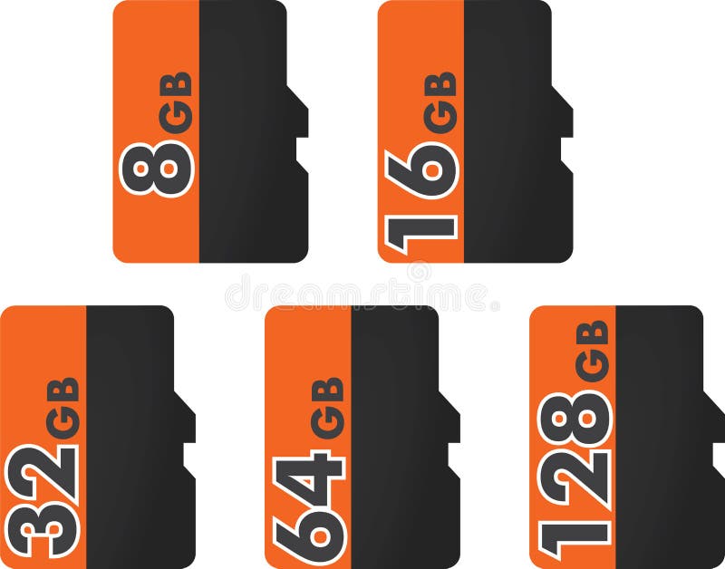 Micro SD cards. front view stock vector. Illustration of graphic ...