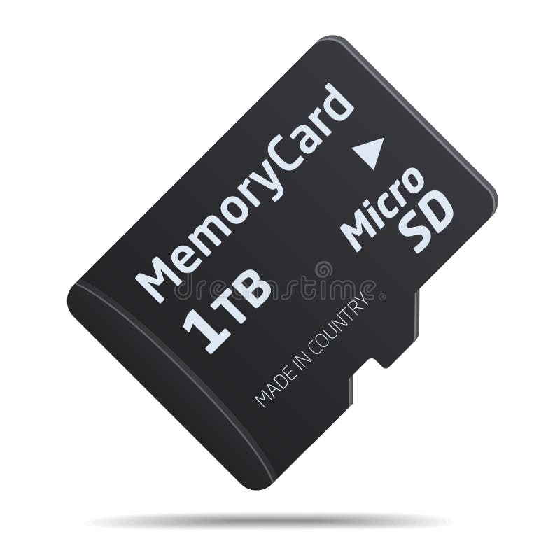 Micro SD memory card stock vector. Illustration of flash - 80396074