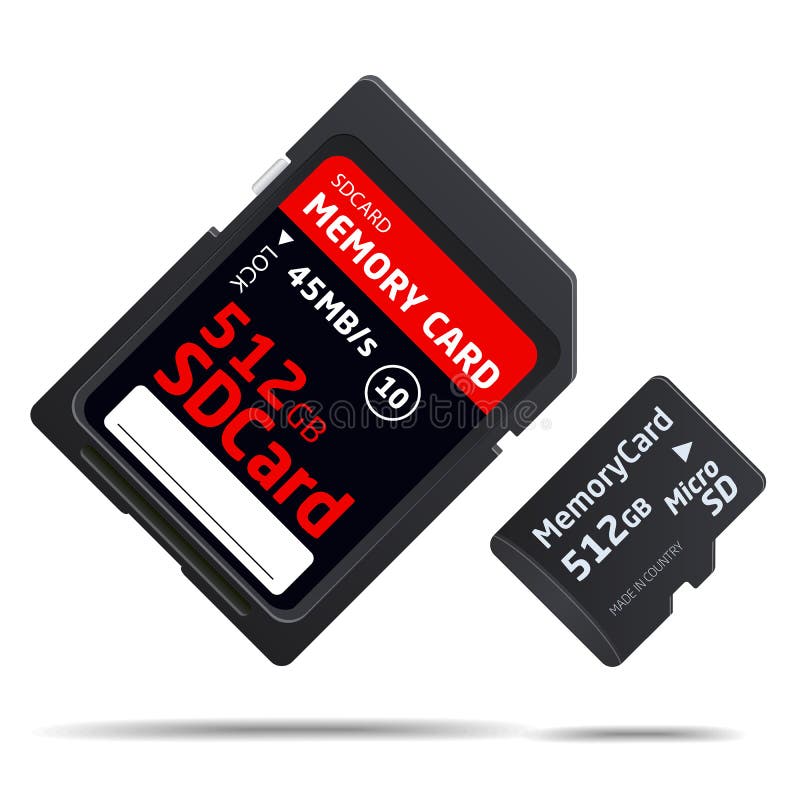 Micro SD memory card stock vector. Illustration of icon - 80396783