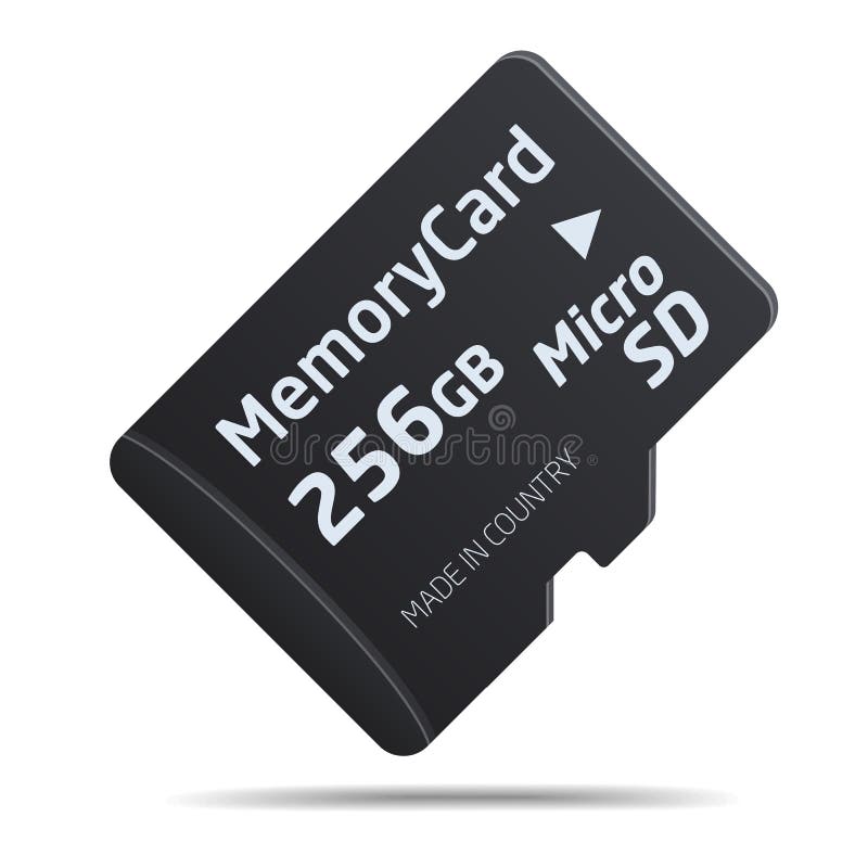 Micro SD memory card stock vector. Illustration of flash - 80396965