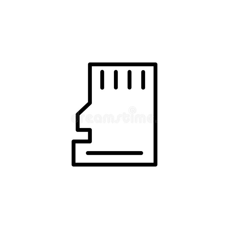 Micro SDcard Technology Monoline Symbol Icon Logo for Graphic Design ...