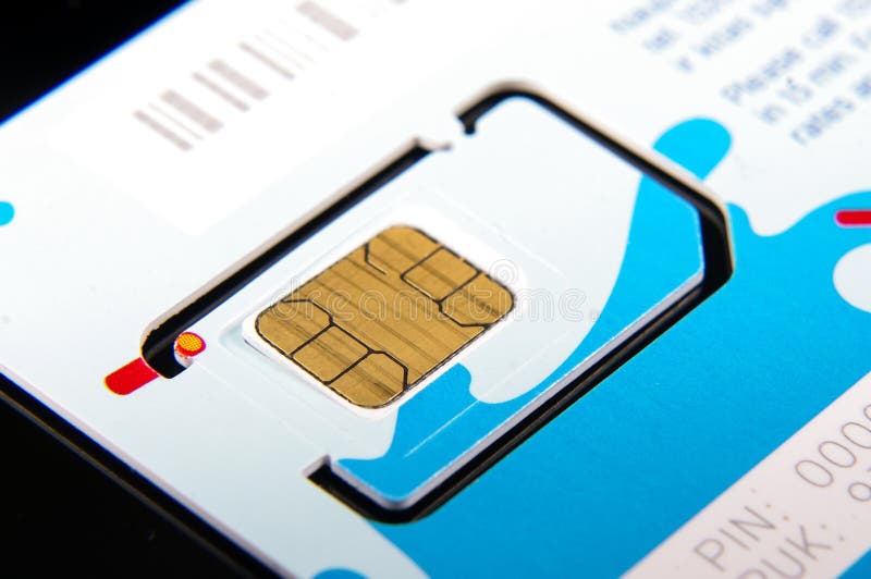 Micro SIM Card for Cell Phones Stock Image - Image of electronics ...