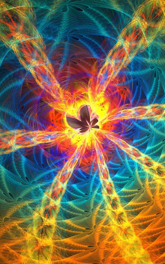 Micro Space. Fractal Background Stock Image - Image of round, multi ...