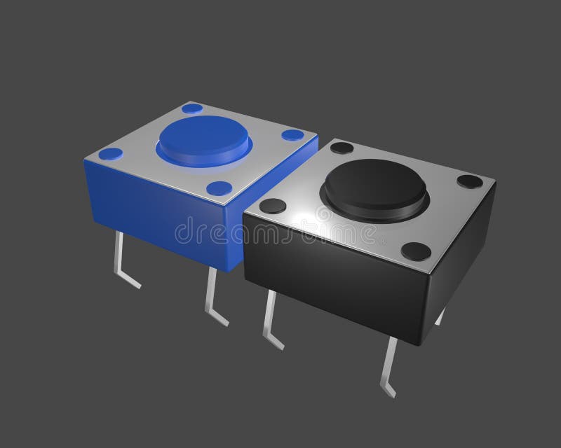 Micro ]switch for Electronic Purpose 3d Illustration Stock Illustration ...