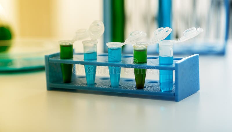 Micro Tubes with Biological Samples in Laboratory Stock Image - Image ...