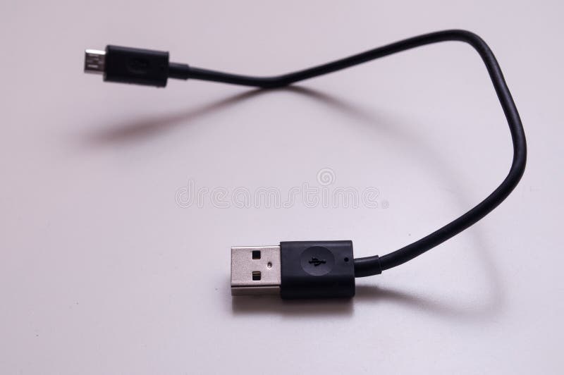 Micro-USB Cable Connector on White Background. Stock Photo - Image of ...