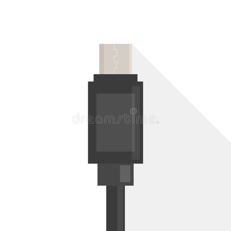 Micro USB Cable Vector Isolated. Computer Device, Connection Stock ...