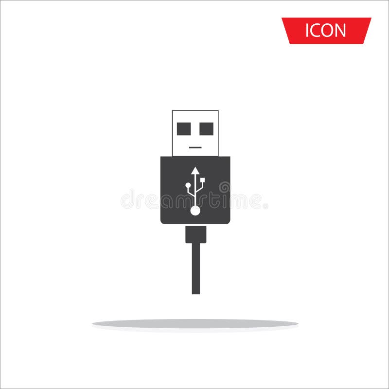 Micro USB Cables Icon Isolated on White Background, Stock Vector ...