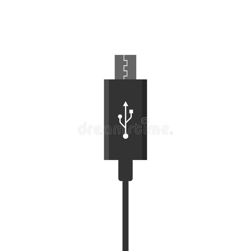 Micro USB Cables. Vector Illustration, Flat Design Stock Illustration ...