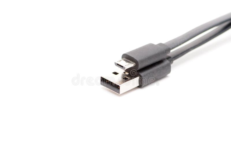 Micro USB Cord USB Adapter on White Background Stock Photo - Image of ...