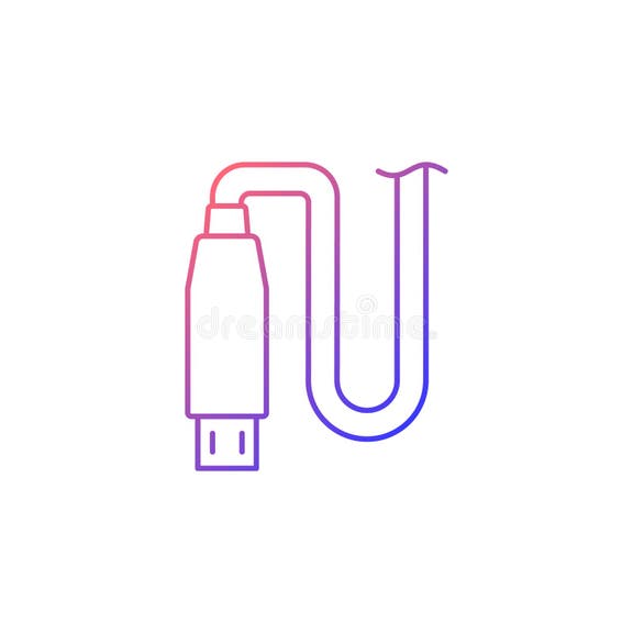 Micro USB Output Gradient Linear Vector Manual Label Icon Stock Vector - Illustration of charger ...