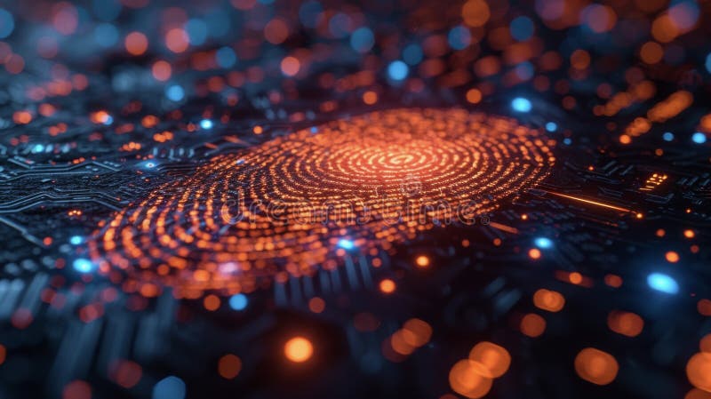 A Micro View of a Fingerprint Scanner Being Set Up Adding a Futuristic ... A Micro View of a Fingerprint Scanner Being Set Up Adding a Futuristic ...